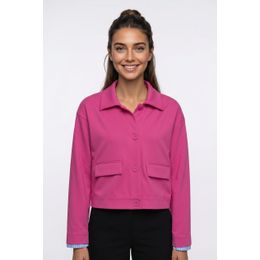 Smith & Soul SMITH & SOUL Damen Hemdjacke, pink, Gr. XS, unifarben, Jersey, Obermaterial: 70% Polyester, 26% Viskose, 4% Elasthan, Jacken, aus Interlock-Jersey,