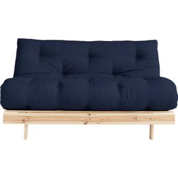 Daybett Karup Design, B:140cm H:85cm, blau, Daybetten, "Roots Sofa Bed, Schlafsofa,, Bettfunktion, FSC-Massivholz", Inkl. Futonmatratze, Made in