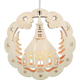 SAICO ORIGINAL LED Fensterbild "Glocke, inkl. LED-Leuchtmittel, warmwei&szlig;", H: 29cm, beige, Leuchten, BxHxT: 32x29x4,5cm