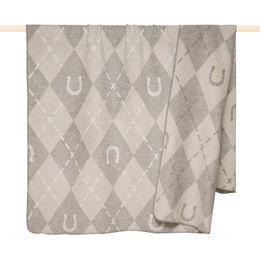Wohndecke Pad, B:150cm L:200cm, beige, Baumwolle, Wohndecken, "UWZ41REE", Pferdegl&uuml;ck im Karo-Design &ndash; Landhausstil mit Wiedererkennungswert