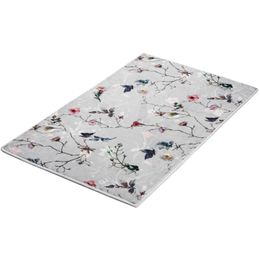 Badematte Kleine Wolke, H:5mm, bunt, Polyester, Badematten, "Flores, Badvorleger, Badezimmer Teppich", romantisch verspieltes Design mit Blumen und