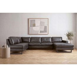 Wohnlandschaft OTTO HOME, B:350cm H:85cm T:206cm, braun, Luxus-Microfaser in Lederoptik (100% Polyester);Cord (92% Polyester, 8% Polyamide), Sofas,