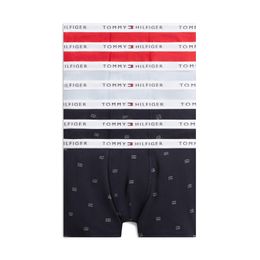 Kinder Trunk "7PK TRUNK PRINT", Tommy Hilfiger Underwear, Gr. 140, schwarz, Jersey, Obermaterial: 95% Baumwolle, 5% Elasthan, Unterhosen, mit