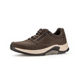 ROLLINGSOFT Herren Sneaker, Gr. 9dunkelbraun, Leder, Schuhe, Schn&uuml;rschuh, Halbschuh mit Logo-Emblem an der Ferse, Weite G