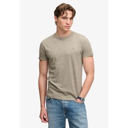 Superdry Herren Rundhalsshirt "ESSENTIAL SDCO LOGO EMB TEE", beige, Gr. XL, unifarben, Single Jersey, Obermaterial: 100% Baumwolle, Shirts,