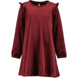 Blue Seven M&auml;dchen Sweatkleid, rot, Gr. 98, unifarben, Sweatware, Obermaterial: 98% Polyester, 2% Elasthan, Kleider, in samtiger Optik und mit s&uuml;&szlig;en
