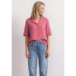 Street One Damen Hemdbluse, pink, Gr. 38, unifarben, Web, Obermaterial: 100% Baumwolle, Blusen, Sommerbluse, hochwertiger Musselin aus Baumwolle