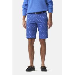 MEYER Herren Chinos "B-Palma 1-3023", blau, Gr. 56, bedruckt, 97% Baumwolle, 3% Elasthan, Hosen, mit Pineapple-Print