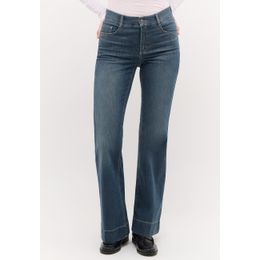 Angels Damen Bootcut-Jeans "LUNA", blau, Gr. 42, Denim/Jeans, Obermaterial: 92% Baumwolle, 6% Polyester, 2% Elasthan, Jeans, mit ausgestelltem Bein,