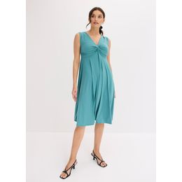 bonprix Damen Shirtkleid, gr&uuml;n, Gr. 44, Obermaterial: 95% Polyester, 5% Elasthan, Kleider, ohne &Auml;rmel, mit Smock-Einsatz hinten, aus Polyester und