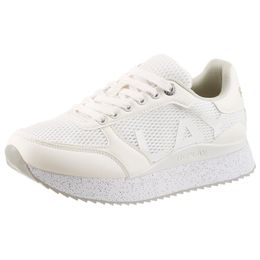 Replay Damen Plateausneaker, Gr. 37, wei&szlig;, Lederimitat, Textil, Schuhe, Trend-Sneaker, Freizeitschuh, Halbschuh mit Logoschriftzug seitlich
