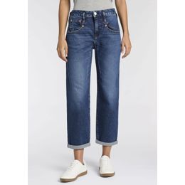 Herrlicher Damen Boyfriend-Jeans "Shyra Tap Zip Denim", blau, Gr. 29, Denim/Jeans, Obermaterial: 99% Baumwolle, 1% Elasthan, Jeans, in Cropped-L&auml;nge,