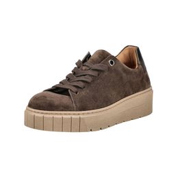 Gabor Damen Plateausneaker "Gabor Sneaker Veloursleder", Gr. 40mocca, Veloursleder, Schuhe