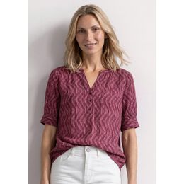 Street One Damen Kurzarmbluse, rot, Gr. 34, gemustert, Stoff, 100% Viskose, Blusen, aus softer Viskose
