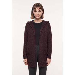 V&eacute;ro Moda VERO MODA Damen Strickjacke "VMDOFFY LS OPEN HOOD CARDIGAN GA NOOS", braun, Gr. XS, meliert, Strick, Obermaterial: 94% Polyester, 3% Elasthan, 3%