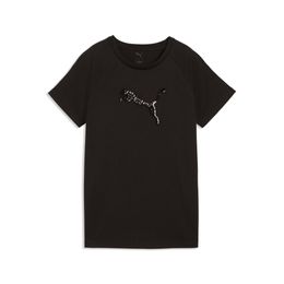 Puma Damen T-Shirt "ESS SEQUINS TEE", schwarz, Gr. M, unifarben, Jersey, Obermaterial: 100% Baumwolle, Shirts, Kurzarmdesign, mit Rundhalsausschnitt,