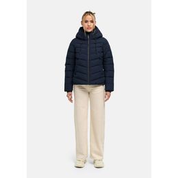 Marikoo Damen Winterjacke "Nobiruu", blau, Gr. XS, Obermaterial: 100% Polyester, Jacken, Winterjacke mit Kapuze und diagonaler Steppoptik