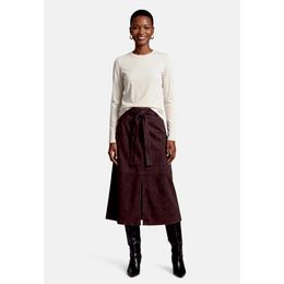 Zero Damen Midirock "Damen mit G&uuml;rtel", braun, Gr. 38, aufgeraut, Obermaterial: 95% Polyester, 5% Elasthan, R&ouml;cke, Material