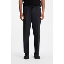 BOSS Green Herren Webhose "T Convert-Pleat", blau, Gr. 48, unifarben, Web, Obermaterial: 95% Polyester, 5% Elasthan, Hosen, Tapered-fit mit Zugbund