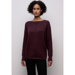 Street One Damen Rundhalspullover, lila, Gr. 42, unifarben, Strick, Obermaterial: 37% Baumwolle, 34% Polyacryl, 26% Polyester, 3% Elasthan, Pullover,