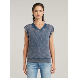 G-Star Raw G-STAR Damen Longpullover "Washed Sweatshirt", blau, Gr. M, Obermaterial: 100% Baumwolle, Pullover