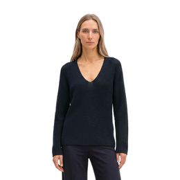 Marc O'Polo MARC O'POLO Damen Strickpullover "aus Organic Cotton-Qualit&auml;t", blau, Gr. S, unifarben, Obermaterial: 100% Baumwolle, Pullover
