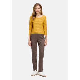 Betty Barclay Damen 3/4-Arm-Shirt "Damen mit Wellenstruktur", gold, Basic, Gr. 38, Jersey, Obermaterial: 97% Viskose, 3% Elasthan, Shirts