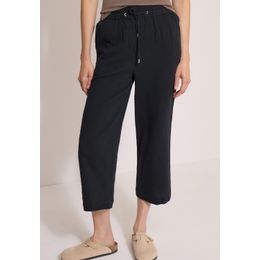 Cecil Damen Stoffhose, schwarz, Gr. XL, unifarben, Web, 100% Baumwolle, Hosen, High Waist