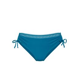 s.Oliver Damen Bikini-Hose "Aiko", blau, Gr. 44, Microfaser, Microfaser, Polyamid, Badehosen, mit H&auml;keloptik