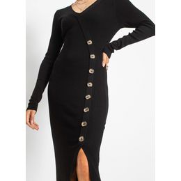 bonprix Damen Strickkleid "Strickkleid aus Viskose-Mix", schwarz, Gr. 40, Obermaterial: 80% Viskose, 20% Polyamid, Kleider, f&uuml;r eleganten Look, aus