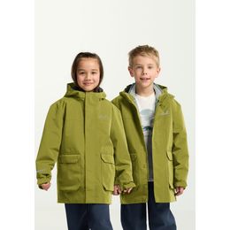 Jack Wolfskin Kinder 3-in-1-Funktionsjacke "3IN1 CANVEY KIDS", gr&uuml;n, Gr. 140, Obermaterial: 100% Polyester. Futter: 100% Polyester, Jacken, 3-in-1