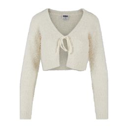 Urban Classics Damen Strickjacke "Urban Classics Damen Ladies Tied Cropped Feather Cardigan", wei&szlig;, Gr. XXXL, unifarben, 51% Polyacryl, 49% Polyamid,