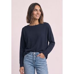 Street One Damen Strickpullover, blau, Gr. 38, unifarben, Stoff, 30% Polyester, 29% Polyacryl, 21% Viskose, 20% Polyamid, Pullover, in Unifarbe