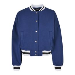 Urban Classics Damen Collegejacke "Urban Classics Damen Ladies Oversized College Sweat Jacket", blau, Gr. M, gestreift, 65% Baumwolle, 35% Polyester,