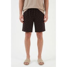 HUGO UNDERWEAR Herren Pyjamahose "EZRA SHORTS", Gr. L, braun, Jersey, Obermaterial: 100% Baumwolle, gemustert, Hosen, aus Baumwolle