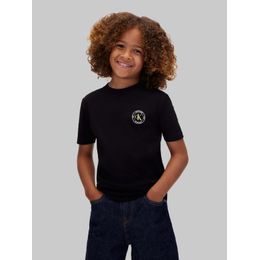 Jungen T-Shirt "CK SMALL CHEST CIRCLE SS T-SHIRT", schwarz, Gr. 8, Calvin Klein Jeans, unifarben, Single Jersey, Obermaterial: 100% Baumwolle,