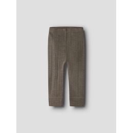 name it M&auml;dchen Leggings "NBMWANG WOOL NEEDLE LONGJOHN SOLID NOOS", Gr. 50, braun, Strick, Obermaterial: 100% Wolle, unifarben, Hosen, aus reiner