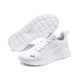 Puma M&auml;dchen Sneaker "ANZARUN LITE JR", Gr. 36, wei&szlig;, Textil, unifarben, Schuhe, atmungsaktives Mesh-Obermaterial, d&auml;mpfende EVA-Zwischensohle