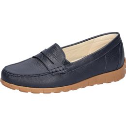 Waldl&auml;ufer WALDL&Auml;UFER Damen Mokassin "H-LUCY", Gr. 3,5dunkelblau, Nappaleder, unifarben, Schuhe, Halbschuh, Slipper, Schlupfschuh, mit Zierriegel, Komfortweite H