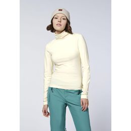Chiemsee Damen Langarmshirt, beige, Gr. L, unifarben, 95% Baumwolle, 5% Elasthan, Shirts, - in schmaler Passform