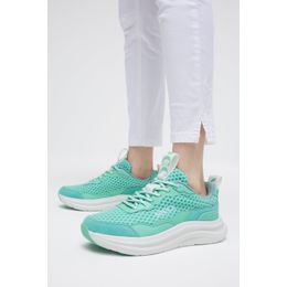 SOCCX Damen Sneaker, Gr. 39, gr&uuml;n, Leder, Synthetik, Textil, unifarben, Schuhe, mit wasserabweisendem Mud Cover