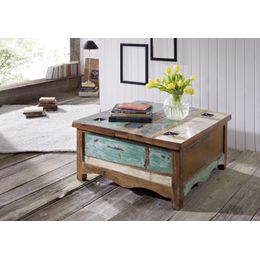 Couchtisch Altholz 90x90x45 mehrfarbig lackiert NATURE OF SPIRIT #07