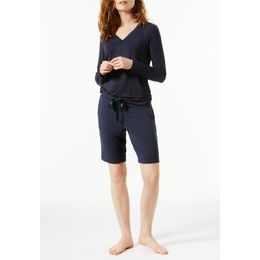 Schiesser Damen Pyjamahose "Mix + Relax", Gr. 44, blau, Single Jersey, Obermaterial: 95% Modal, 5% Elasthan, Hosen, atmungsaktiv, Single Jersey,