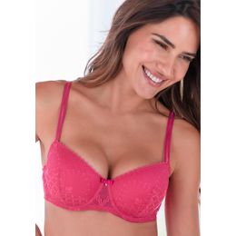s.Oliver Damen Schalen-BH "Denise", Gr. 85, pink, Spitze, Obermaterial: 70% Polyamid, 20% Polyester, 10% Elasthan, BHs, im Balconette-Schnitt aus