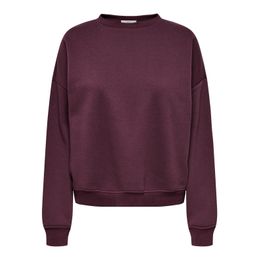 Only Damen Sweatshirt "ONLSWEAT L/S CREW OVERSIZE SWT"winetasting, Gr. XS, unifarben, Sweatware, Obermaterial: 60% Baumwolle, 40% Polyester,
