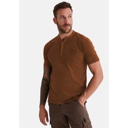 Herren Henleyshirt "HENRY Henley-Shirt", braun, Gr. XXXL, HERO by John Medoox, Web, 100% Baumwolle, Shirts, HERO by John Medoox HENRY Herren Henley