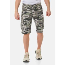 Cipo & Baxx CIPO & BAXX Herren Cargohose "Shorts", gr&uuml;n, Gr. 29, gemustert, 41% Baumwolle, 37% Polyester, 20% Viskose, 2% Elasthan, Hosen, im Camouflage-Design