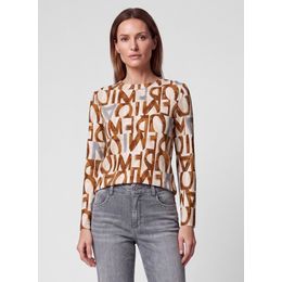 Rabe Damen Print-Shirt "T-Shirt", braun, Gr. 40, bedruckt, 76% Baumwolle, 16% Polyester, 8% Elasthan, Shirts