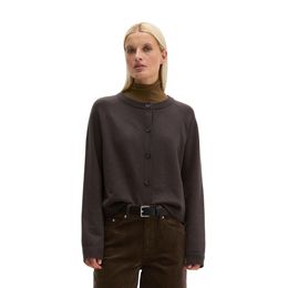 Marc O'Polo MARC O'POLO Damen Cardigan "aus Cotton Wool Stretch", braun, Gr. XXL, unifarben, Obermaterial: 45% Baumwolle, 27% Polyester, 25% Schurwolle, 3%