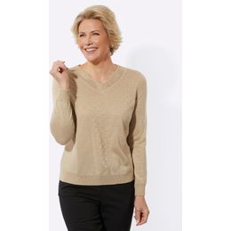 CLASSIC Damen Strickpullover "Langarm-Pullover", beige, Gr. 38, meliert, 87% Polyacryl, 8% Polyester, 5% metallisierte Fasern, Pullover